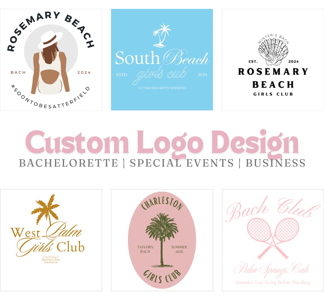Girls Club Custom Bachelorette Logo Design - Personalized Digital ...