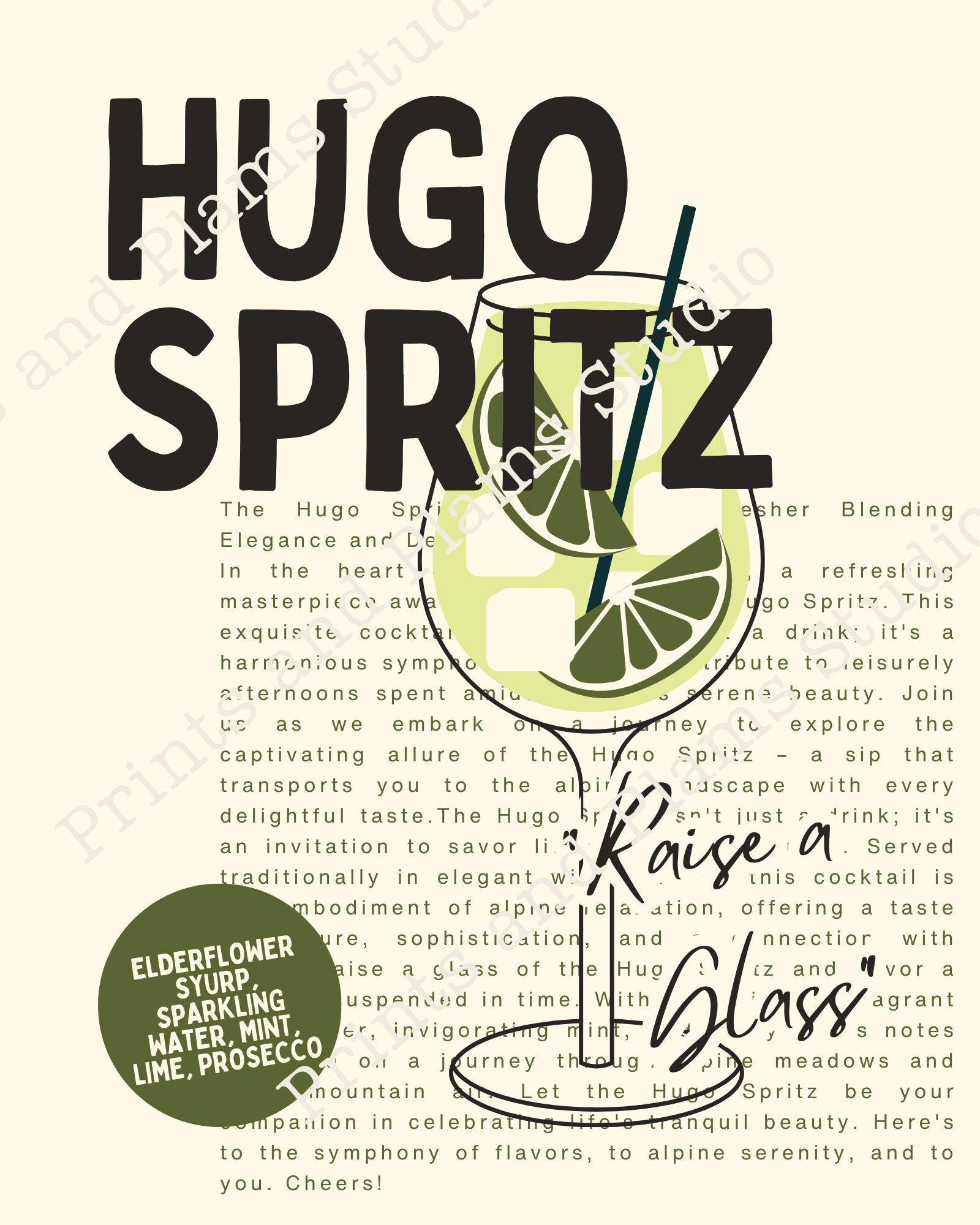 Hugo Spritz Digital Download Print - A Perfect Addition to Your Bar ...