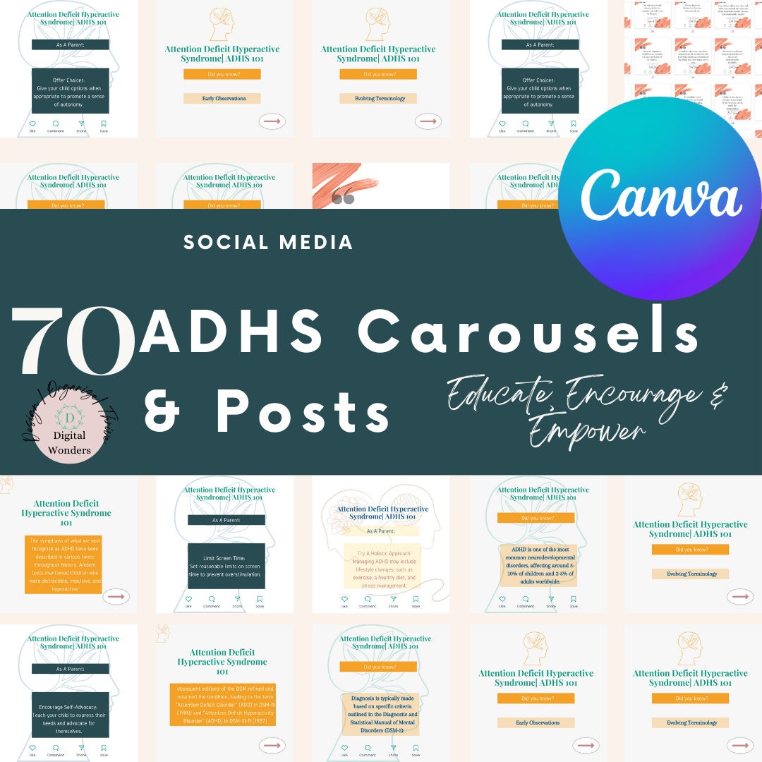 70 ADHD Carousels Single Posts Mental Health Encourage & Empower ...