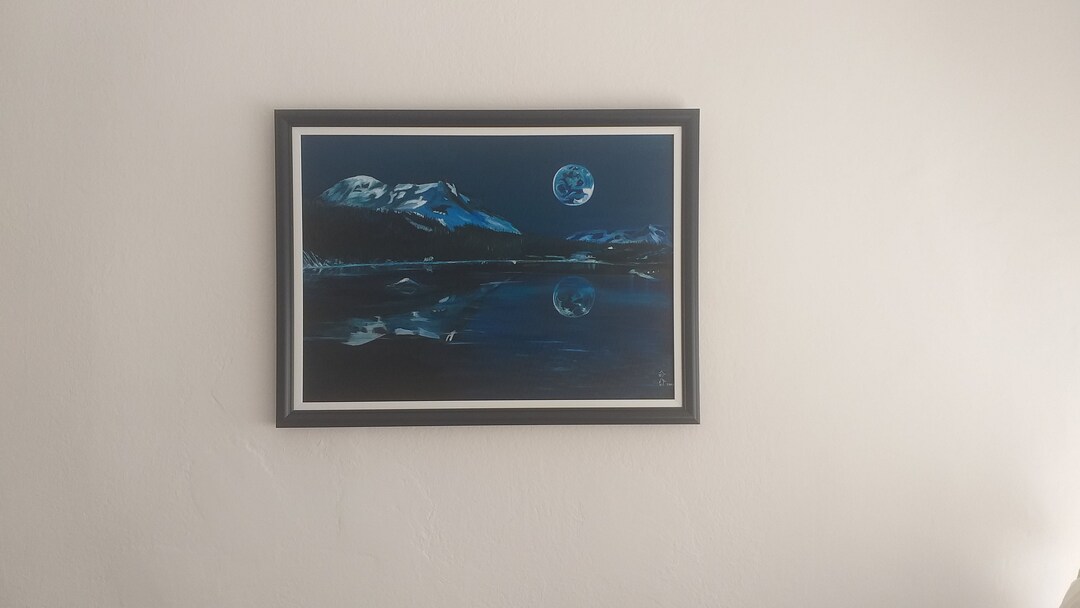 Blue Moon- Oil Painting - Etsy