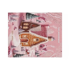 Gingerbread House Christmas Blanket, Personalized Family Name Throw ...