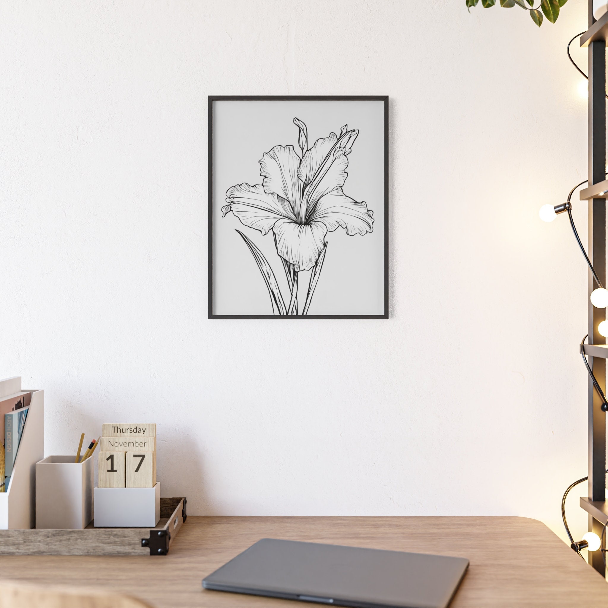 August Month Birth Flower Wall Art, Gladious Floral Wall Art, Wall ...