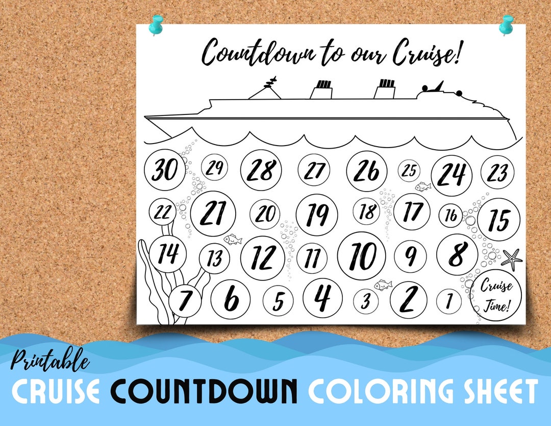 Printable Cruise Countdown Tracker, Downloadable and Printable Cruise ...