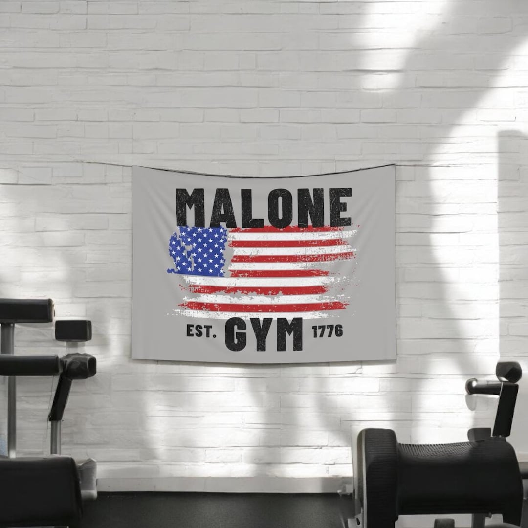 Personalized Home Gym Flag, American Flag Indoor Wall Tapestry, Workout ...