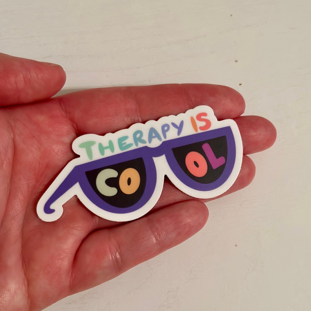 Therapy is Cool Sticker Water Resistant Sticker Therapy - Etsy