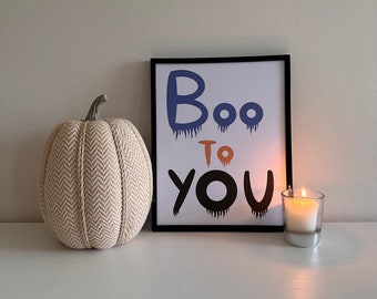 Pink and Orange Halloween Print Bundle, Cute Halloween Wall Art, 12 ...