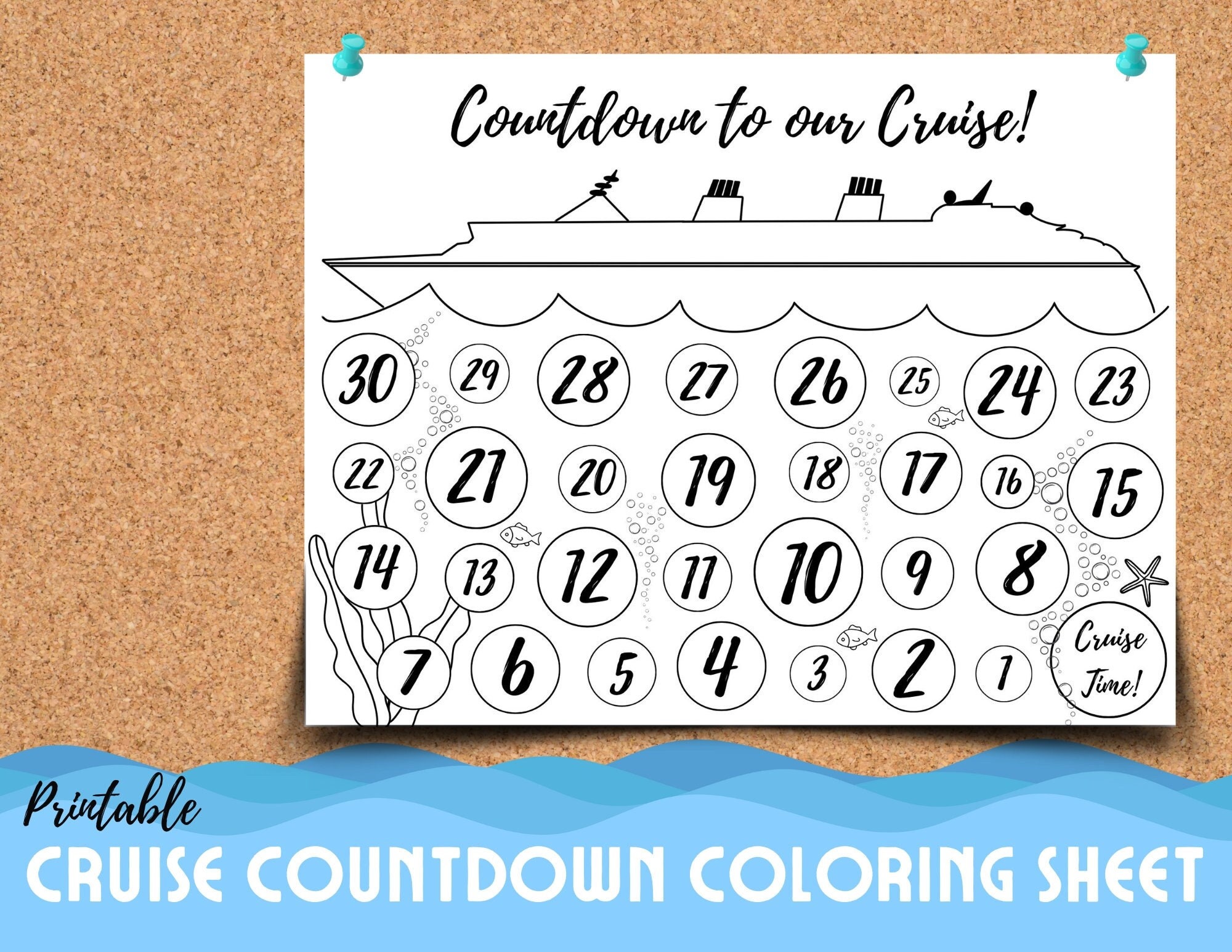Printable Cruise Countdown Tracker, Downloadable and Printable Cruise ...