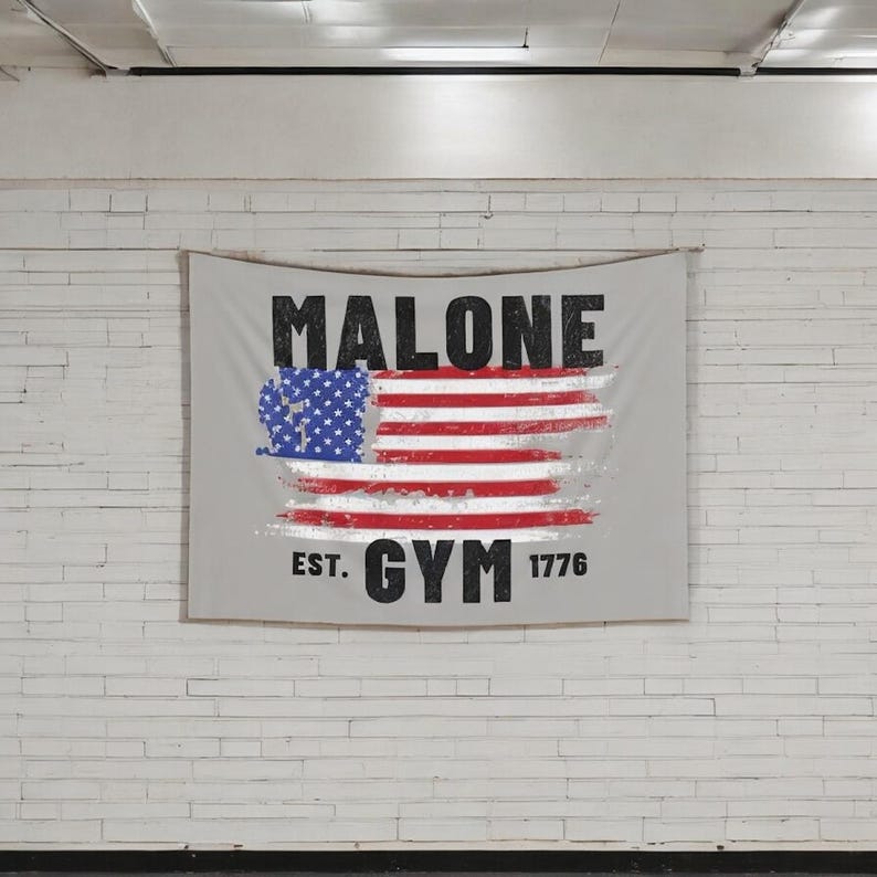 Personalized Home Gym Flag, American Flag Indoor Wall Tapestry, Workout ...