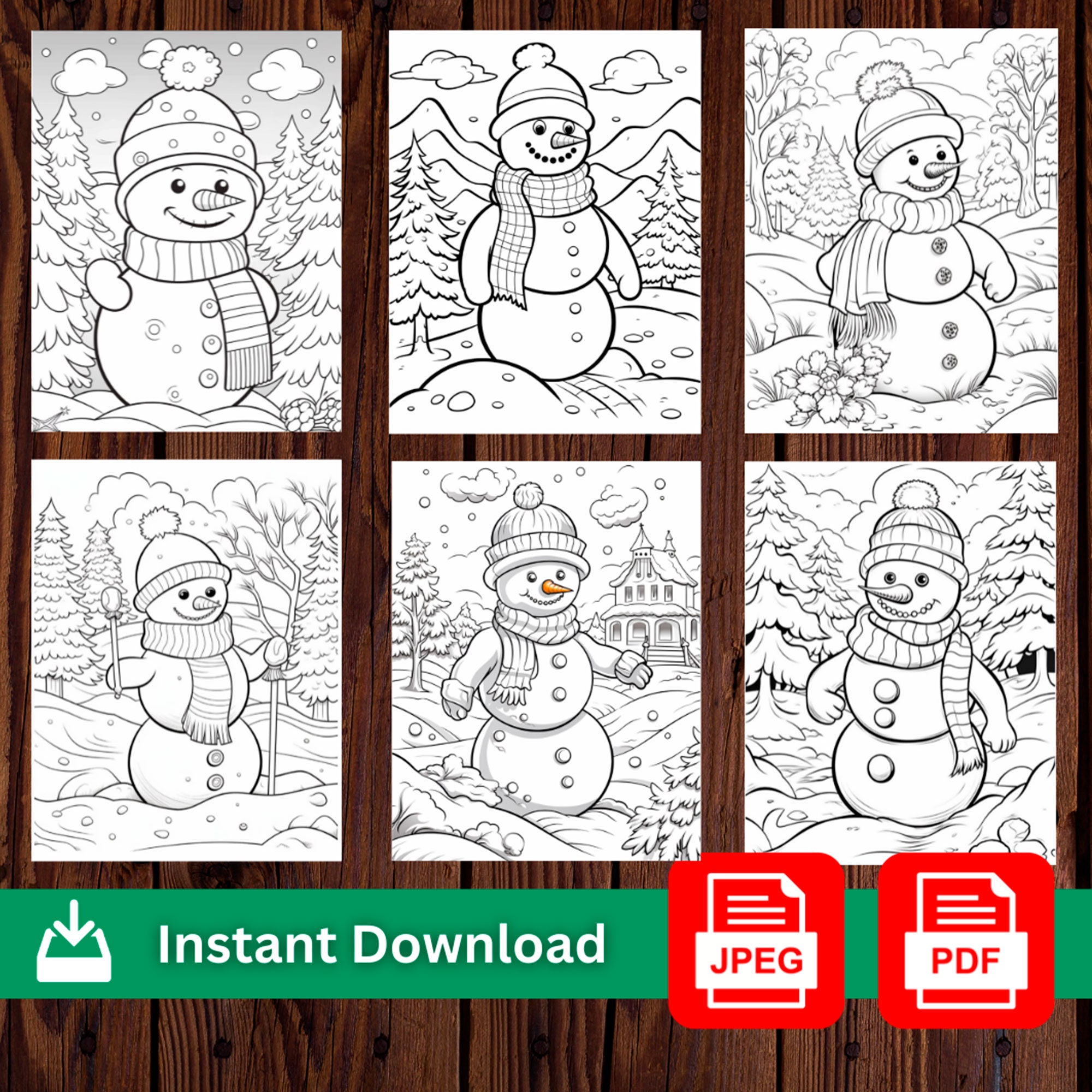 100 Snowman Coloring Pages, Printable Xmas Coloring Page, Christmas ...