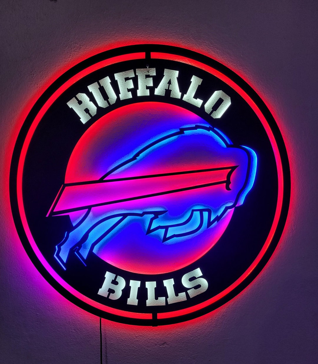 Buffalo Bills Metal Sign Led Sign Illuminated Sign Wall - Etsy