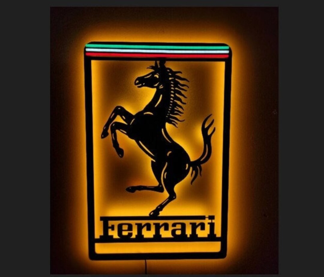 Ferrari Metal Sign Sports Car Led Sign Light Sign Wall - Etsy