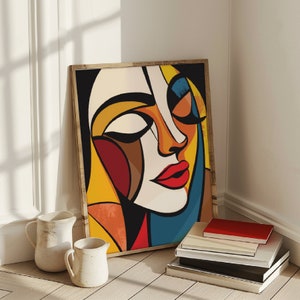 Picasso Drawing, Picasso Face, Cubism Print, Wall Art Print, Digital ...