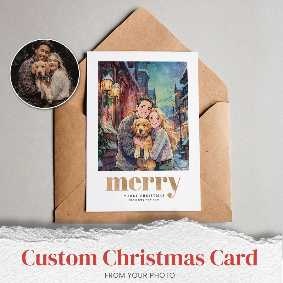 Watercolor Christmas Card, Custom Family Christmas Card, Watercolor ...