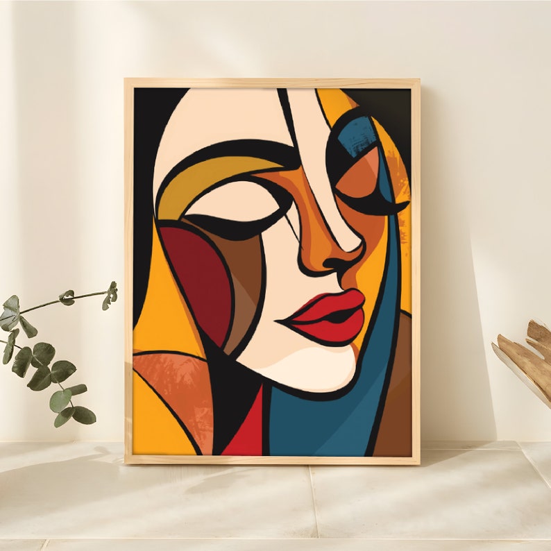 Picasso Drawing, Picasso Face, Cubism Print, Wall Art Print, Digital ...
