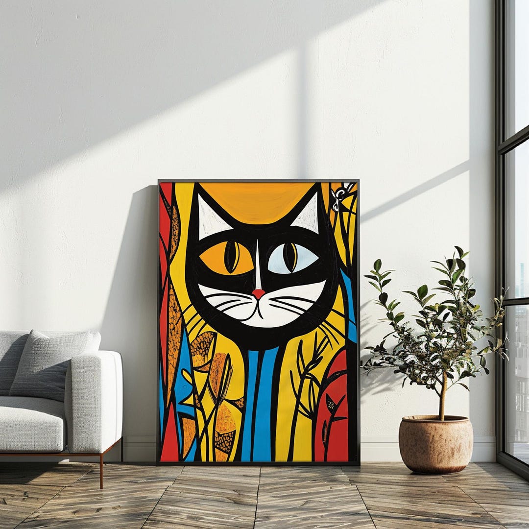 Pablo Picasso Cat Poster, Picasso Abstract Wall Art, Printable Poster ...