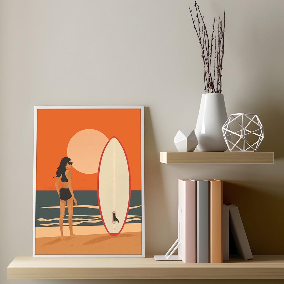 Surfing Print, Surf Wall Art, Ocean Poster, Surf Printable Art, Modern ...