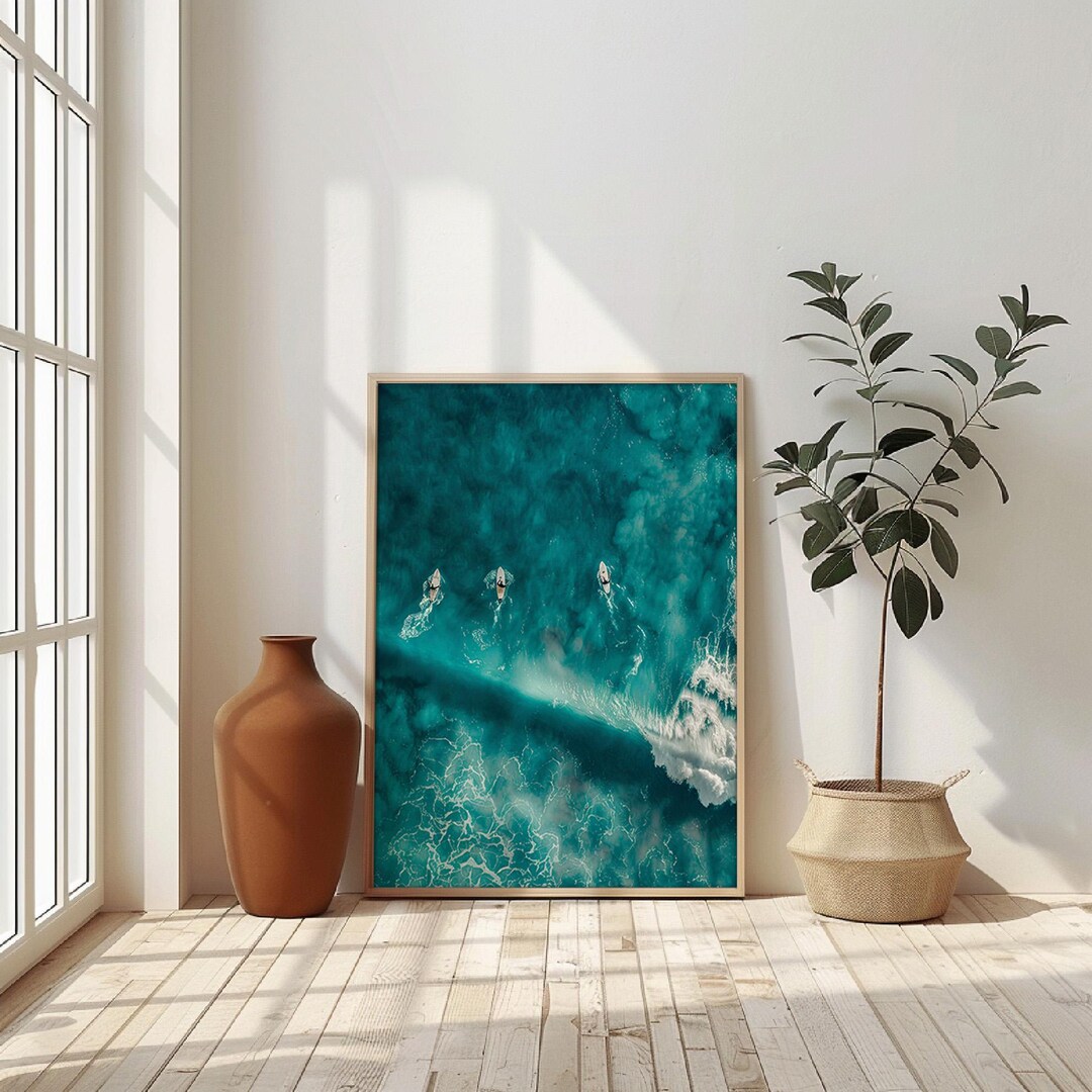 Ocean Wave Wall Art, Surf Wave Poster, Surfing Print, Coastal Wall ...