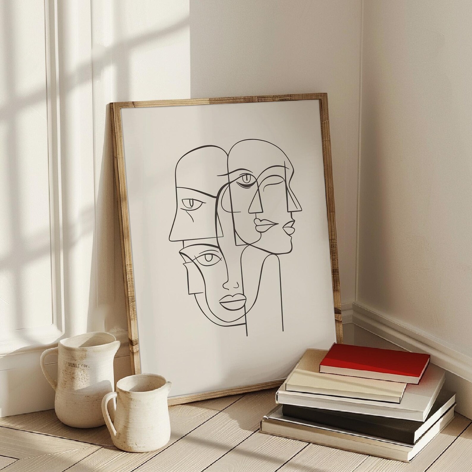 Picasso Wall Art, Poster One Line Drawing Picasso, One Line Art, Hugs ...