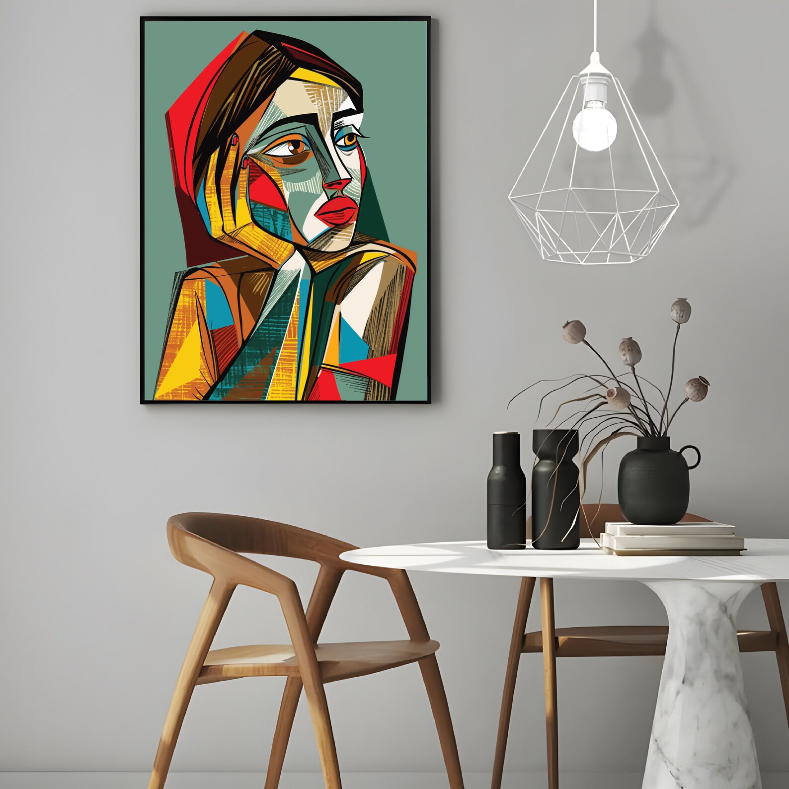 Picasso Face Poster, Picasso Wall Art, Picasso Inspired Art, Woman Art ...