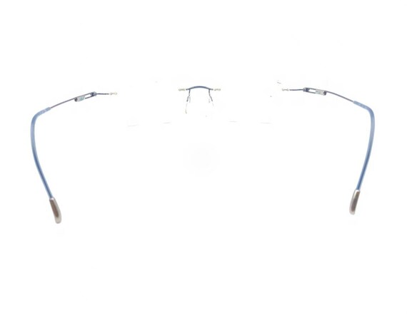 Silhouette 7534 40 6081 Titanium Blue Rimless Eyeglas… - Gem