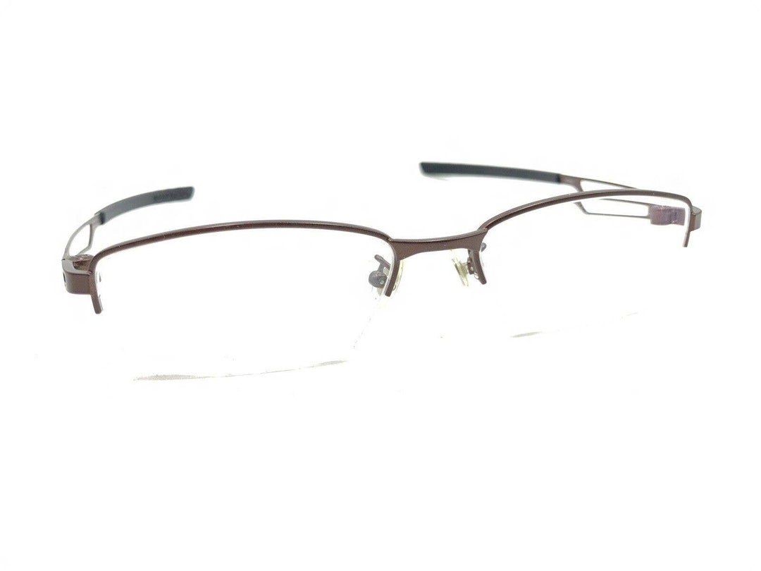 Oakley Half Track OX3137-0254A Brown Metal Half Rim Eyeglasses Frames ...