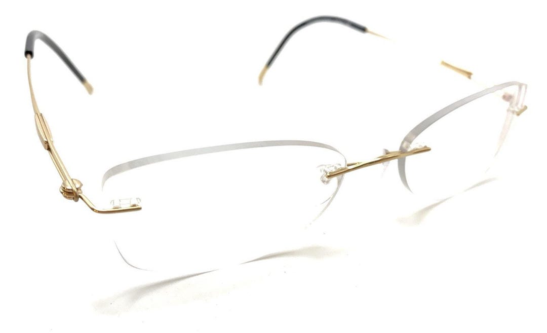 Silhouette 5227 20 6051 Titanium Gold Black Rimless Eyeglasses Frames ...