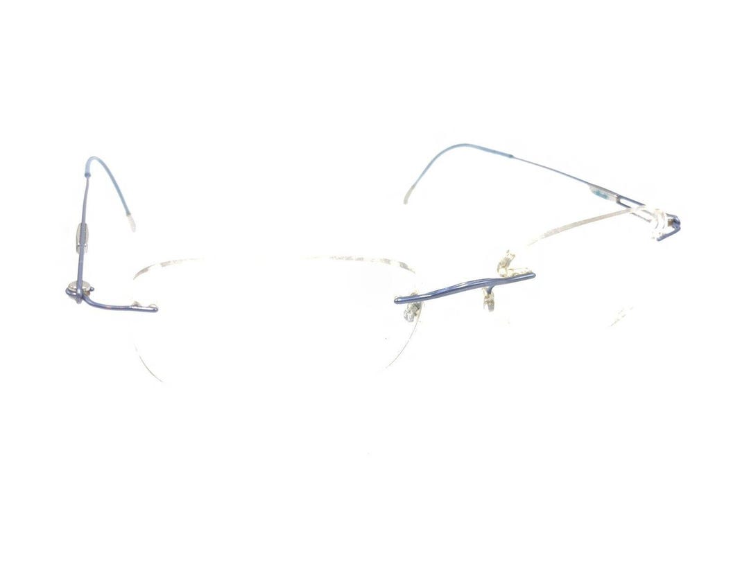 Silhouette 7534 40 6081 Titanium Blue Rimless Eyeglasses Frames 51-19 ...