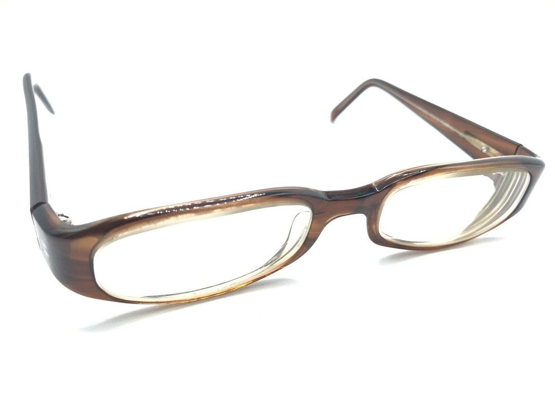 Prada VPR 05E 5AW-1O1 Brown Silver Rectangle Eyeglasses Frames 48-18 ...