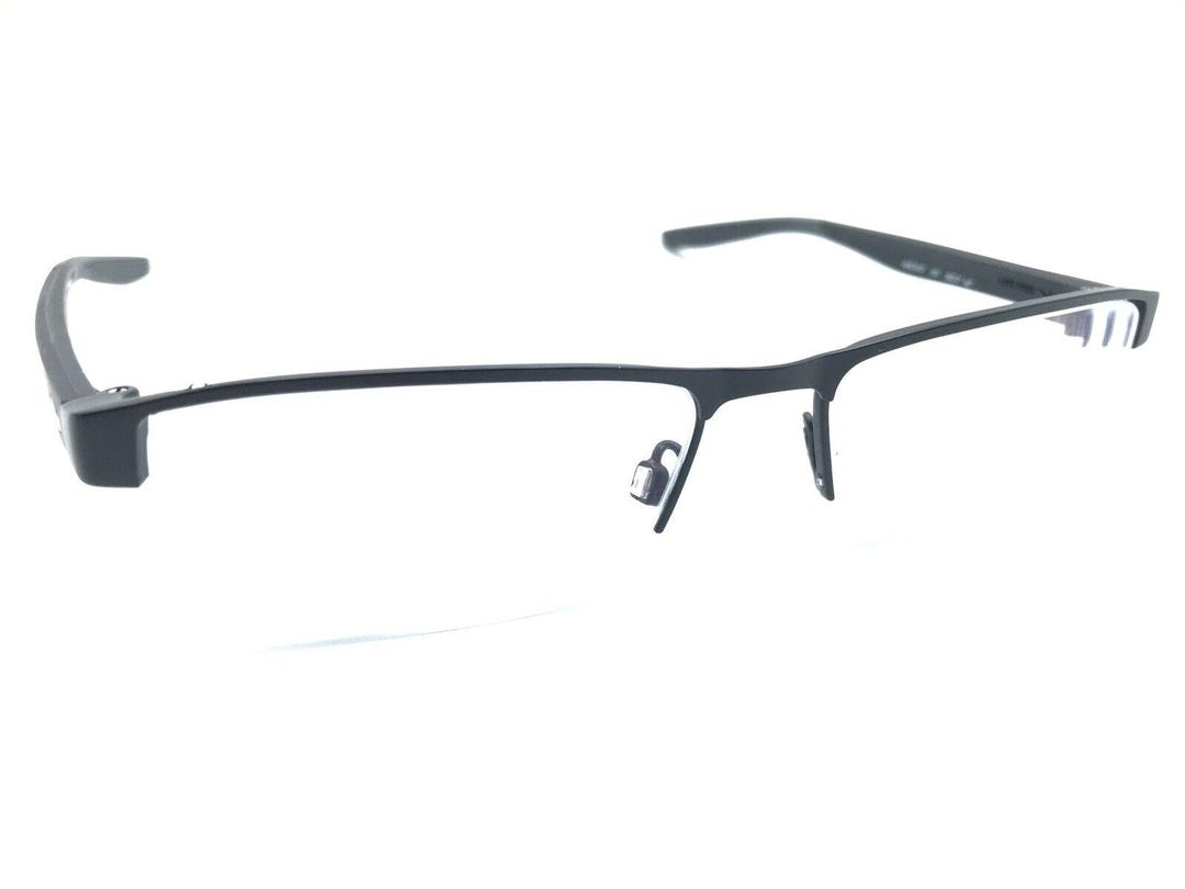 Nike 8137 001 Matte Black Gray Half Rim Eyeglasses Frames 55-17 140 Men ...