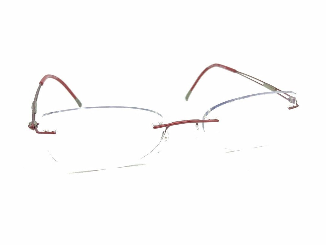 Silhouette 4301 40 6059 5227 Titanium Red Rimless Eyeglasses - Etsy