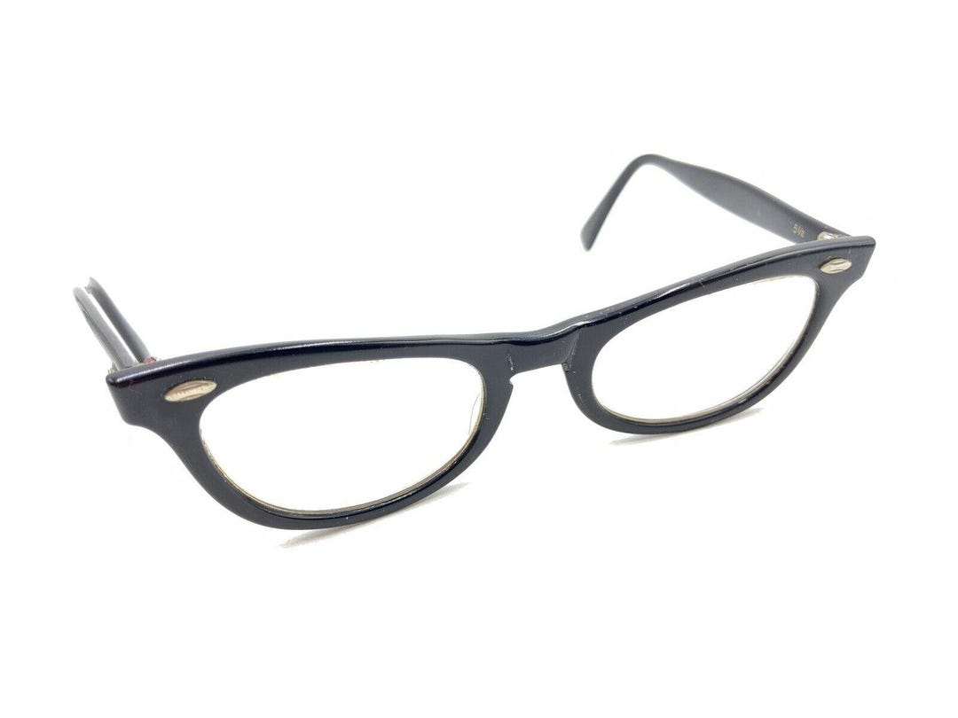 American Optical AO Vintage Black Cat Eye Eyeglasses Frames 46-20 140 ...
