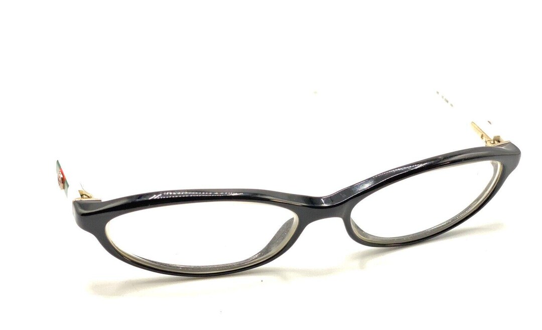 Gucci GG 2566 PR7 Black White Slim Oval Eyeglasses Frames 140 Italy ...