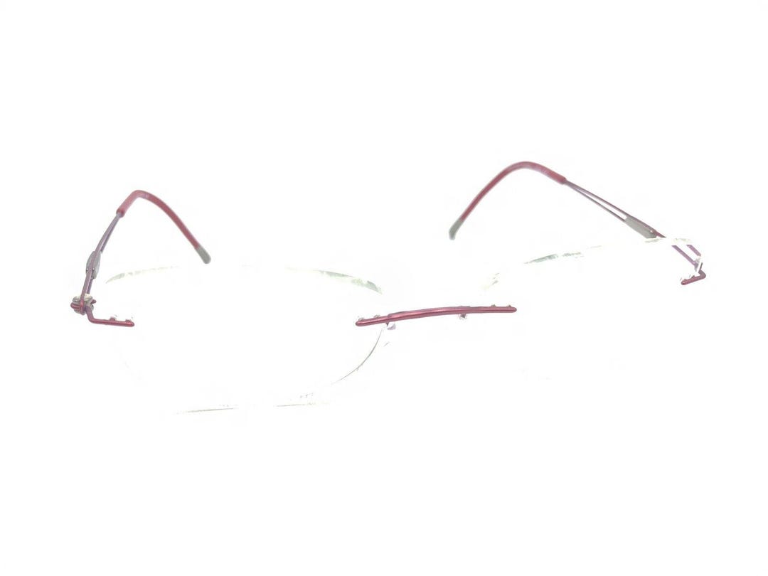 Silhouette 5227 40 6059 Titanium Red Rimless Eyeglasses Frames 19 140 ...