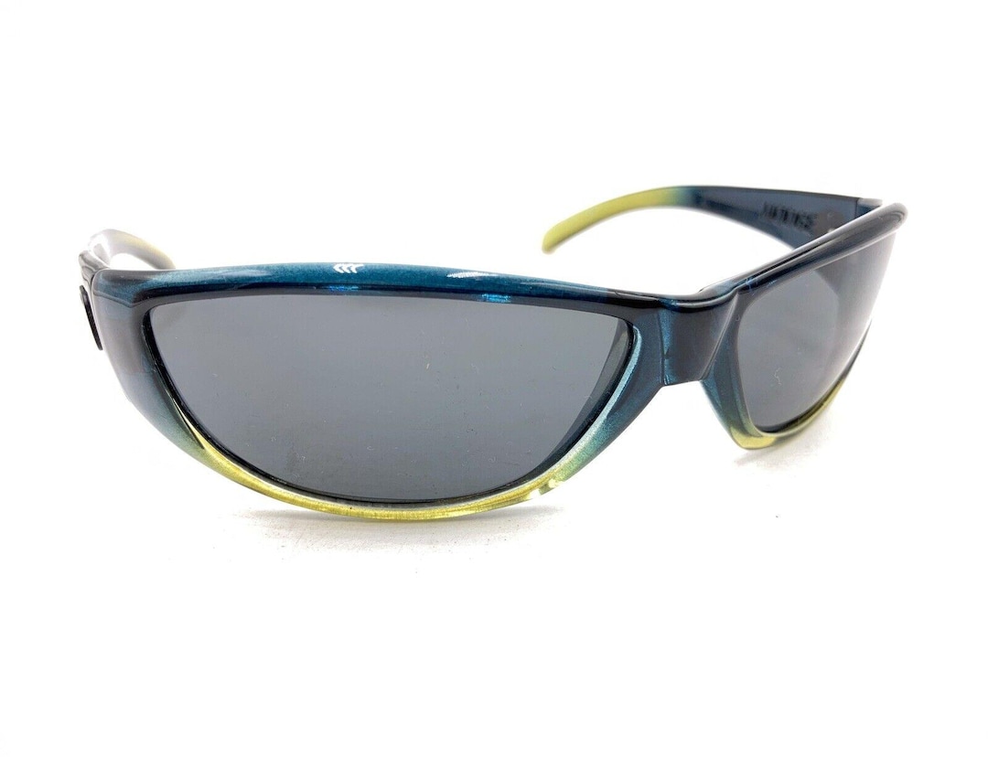 Von Zipper VZ Modge Blue Brown Gradient Oval Wrap Sunglasses Gray Lens ...