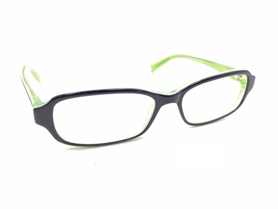 Nike Black White Neon Green Rectangle Eyeglasses Fram Gem