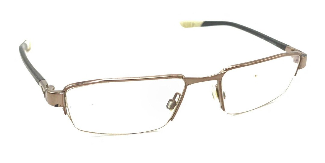 Nike Flexon Black Tan Half Rim Rectangle Eyeglasses Frames 53-18 140 ...