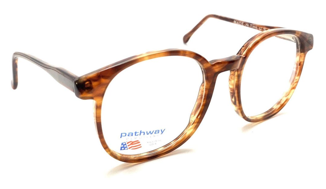 Pathway NEW Vintage Opti-flex Demi Amber Round Square Eyeglasses Frames ...