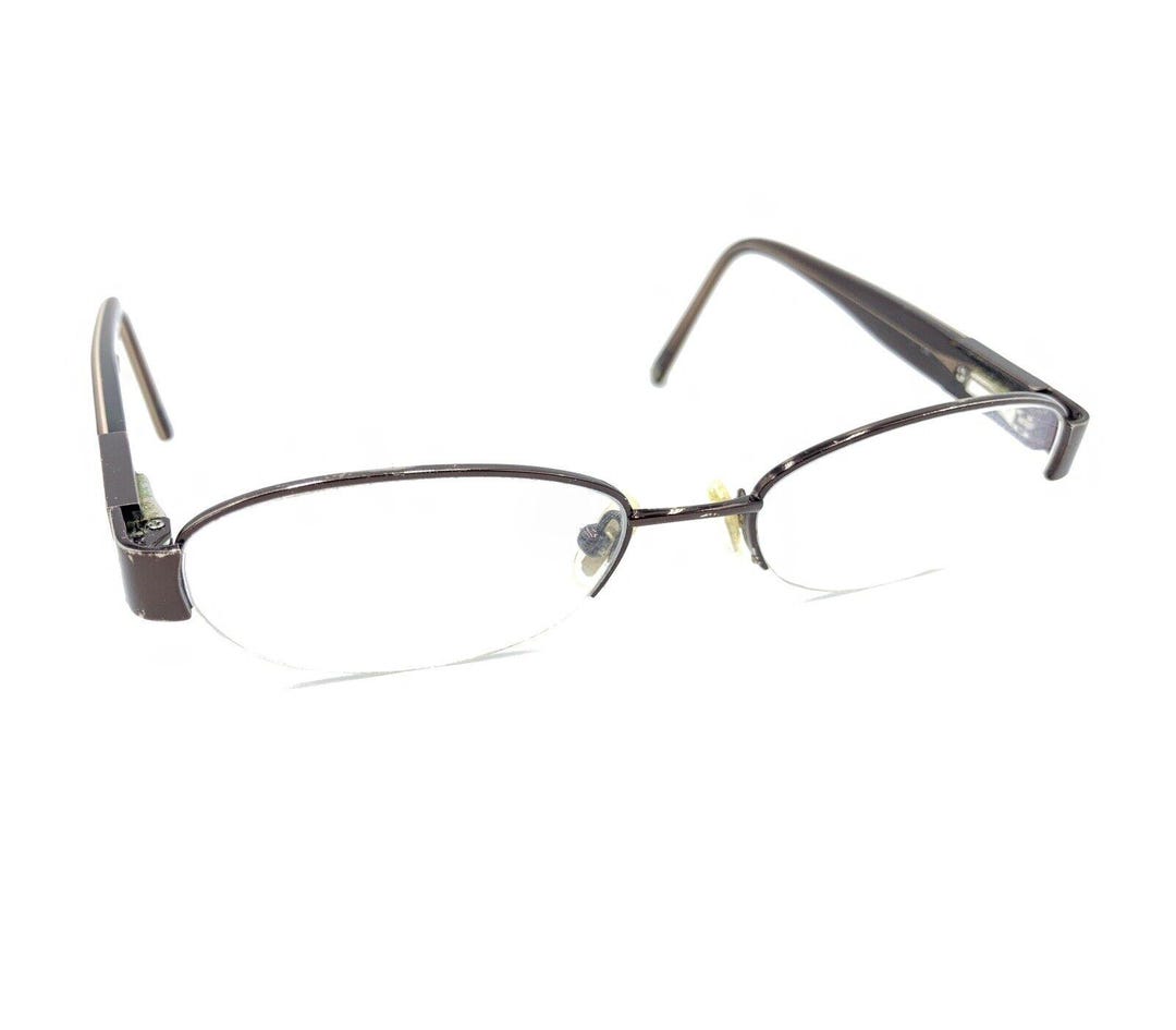 Coach Luella 1004 Coffee Brown Half Rim Eyeglasses Frames 49-17 135 ...
