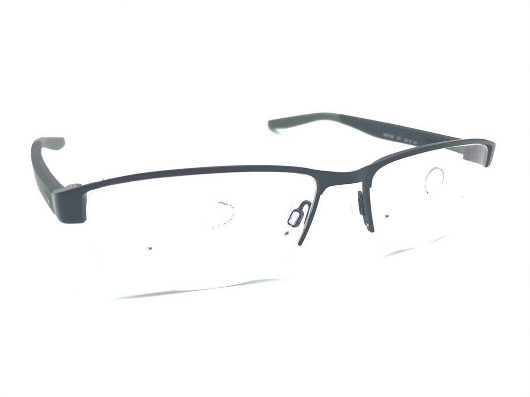 Nike 8138 003 Black Gray Metal Half Eyeglasses Frames 56-16 140 Men ...