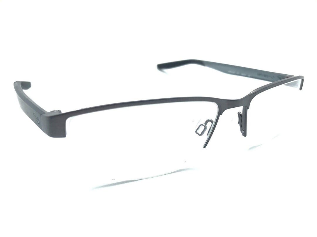 Nike 8138 071 Gunmetal Gray Half Eyeglasses Frames 56-16 140 Designer ...