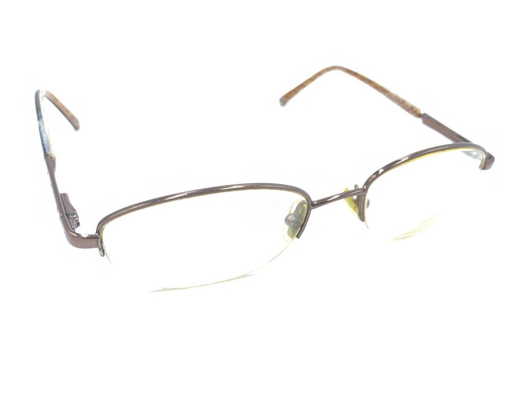 Coach Faye 118 Tan Brown Metal Half Rim Eyeglasses Frames 51-18 135 ...