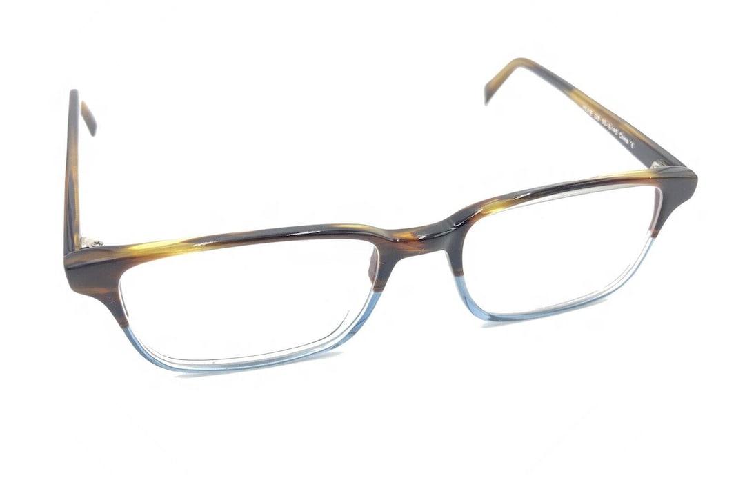 Warby Parker Wilkie 325 Brown Clear Blue Rectangular Eyeglasses Frames ...