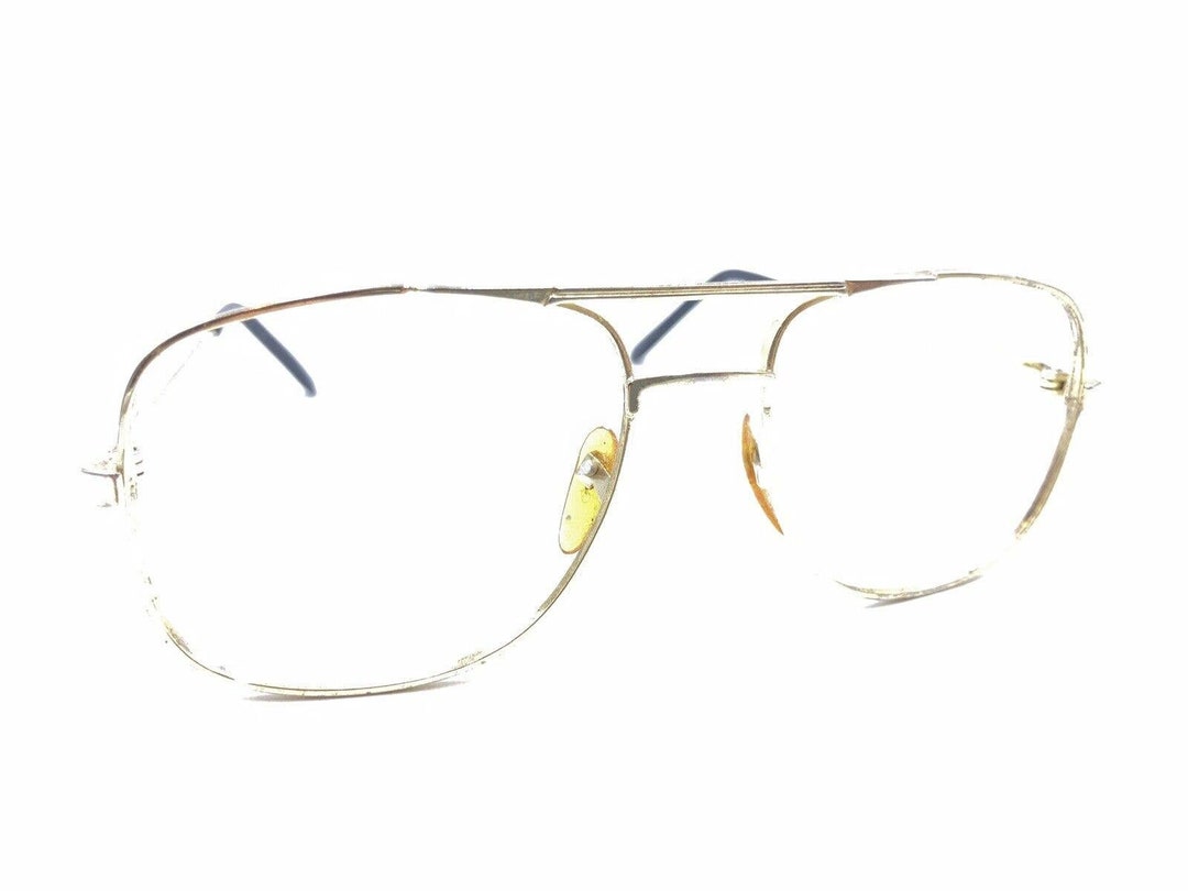 Gold Metal Square Aviator Eyeglasses Frames 140 Designer Fashion Men ...