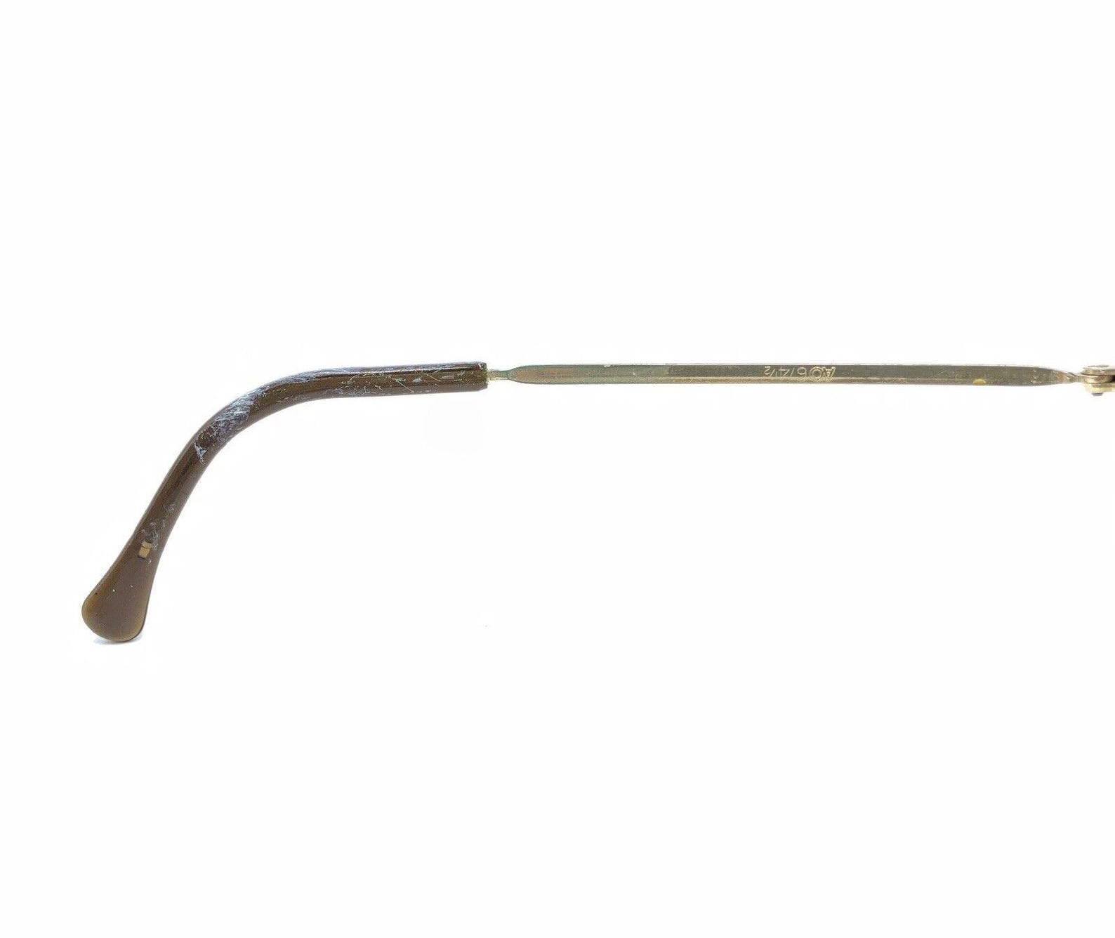 American Optical AO Vintage Gold Square Eyeglasses Frames 145 USA Men ...