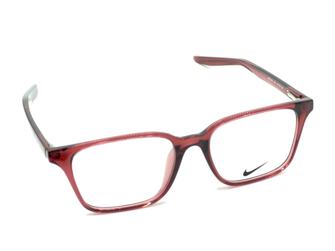 Nike NEW 5018 601 Clear Red Square Eyeglasses Frames 47-15 130 Kids Men ...