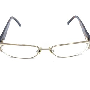 Gucci Gold Brown Tortoise Rectangle Eyeglasses Frames 53-17 135 Italy ...