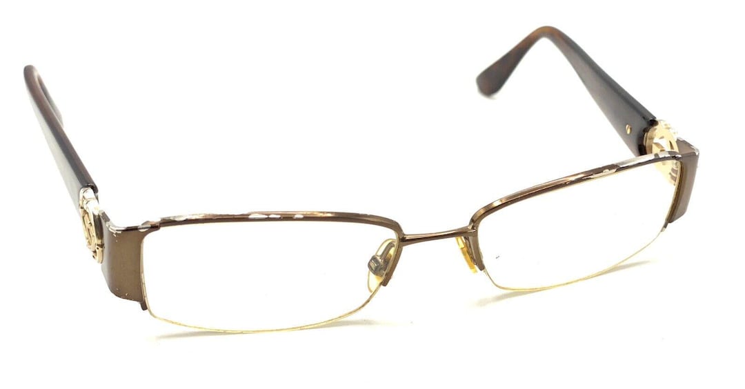 Gucci GG Copper Brown Half Rim Rectangle Eyeglasses Frames Italy ...