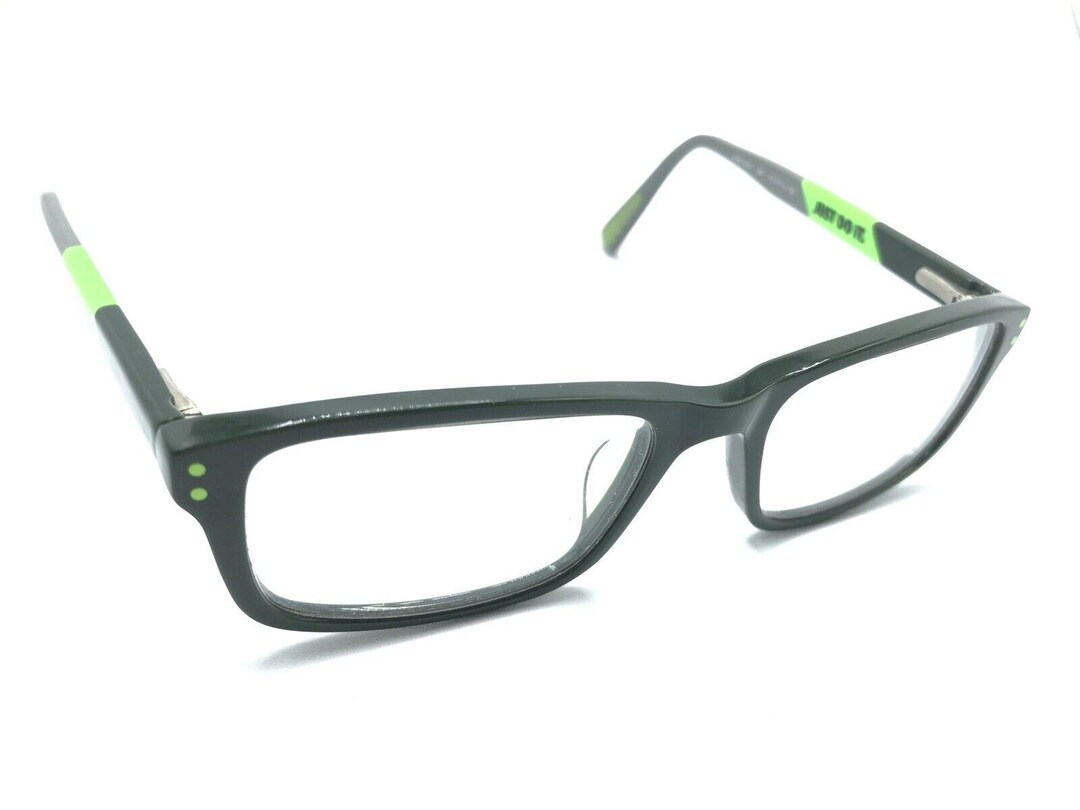 Nike 5513 001 Black Green Gray Rectangle Eyeglasses Frames 47-16 130 ...