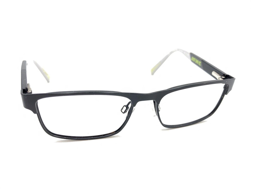 Nike 5574 015 Black Gray Rectangle Eyeglasses Frames 47-14 125 Designer ...