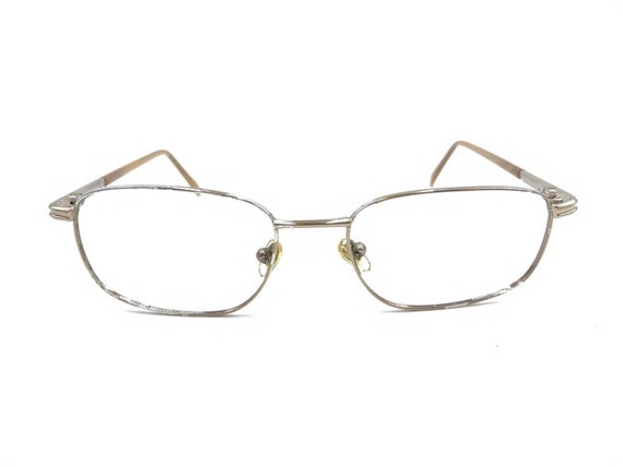 Bill Blass Gold Metal Rectangle Eyeglasses Frames 135… - Gem
